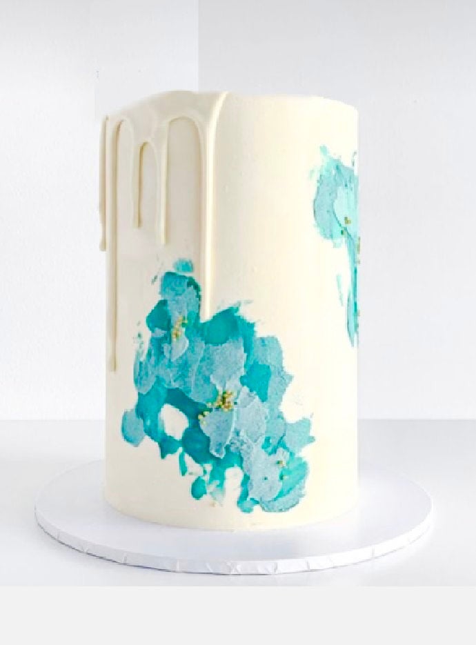 Aquamarine Tall Birthday cake | better cakes miami